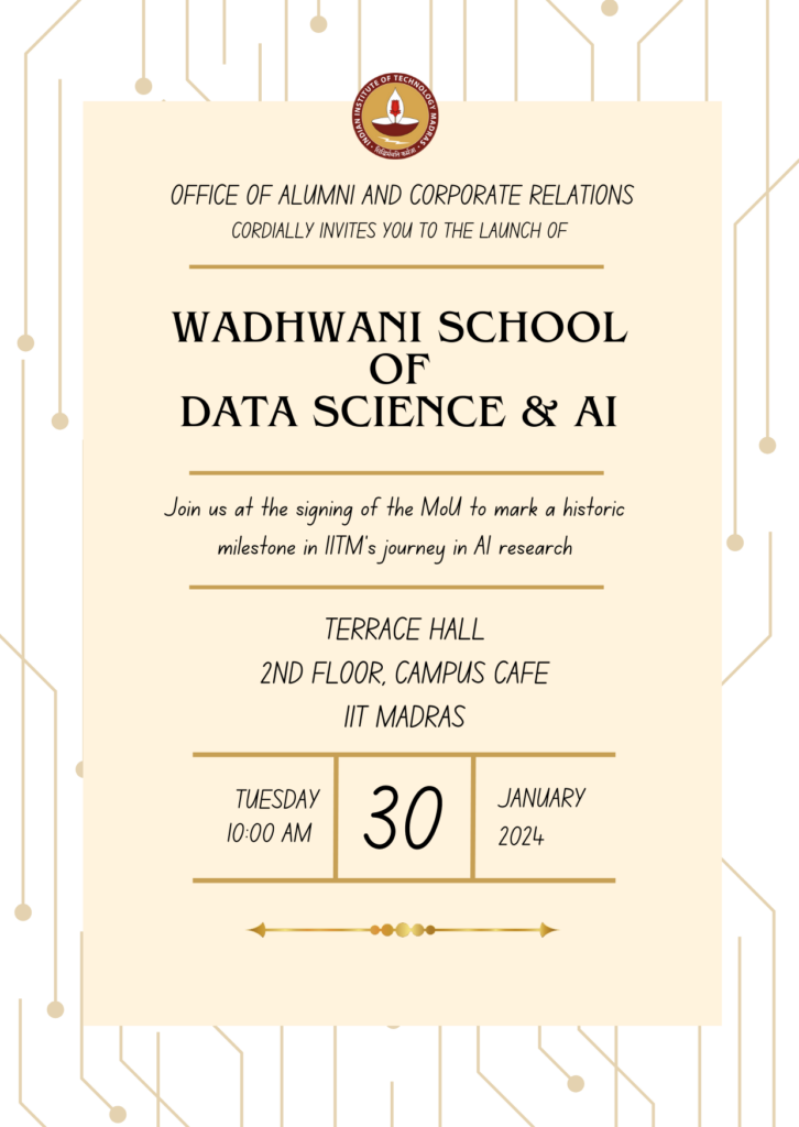 Launch of Wadhwani School of Data Science and AI – Wadhwani School of Data Science & AI